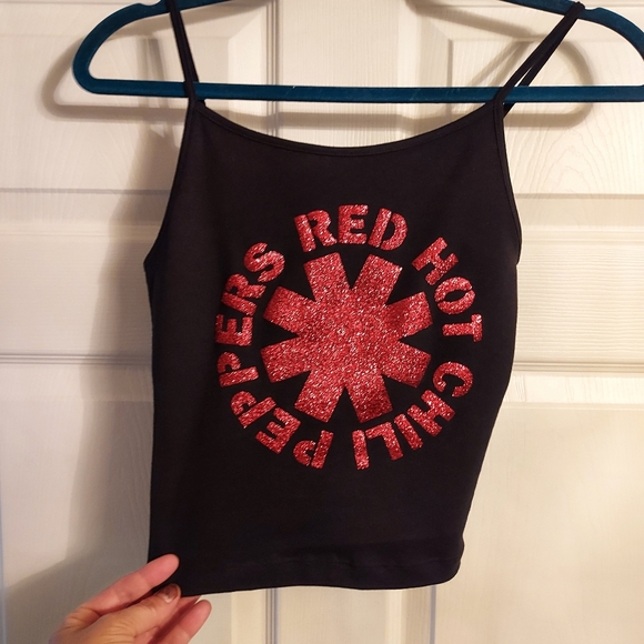 Tops | Red Hot Chili Peppers Crop Top Rhcp Tank Top Rhcp Shirt Red ...